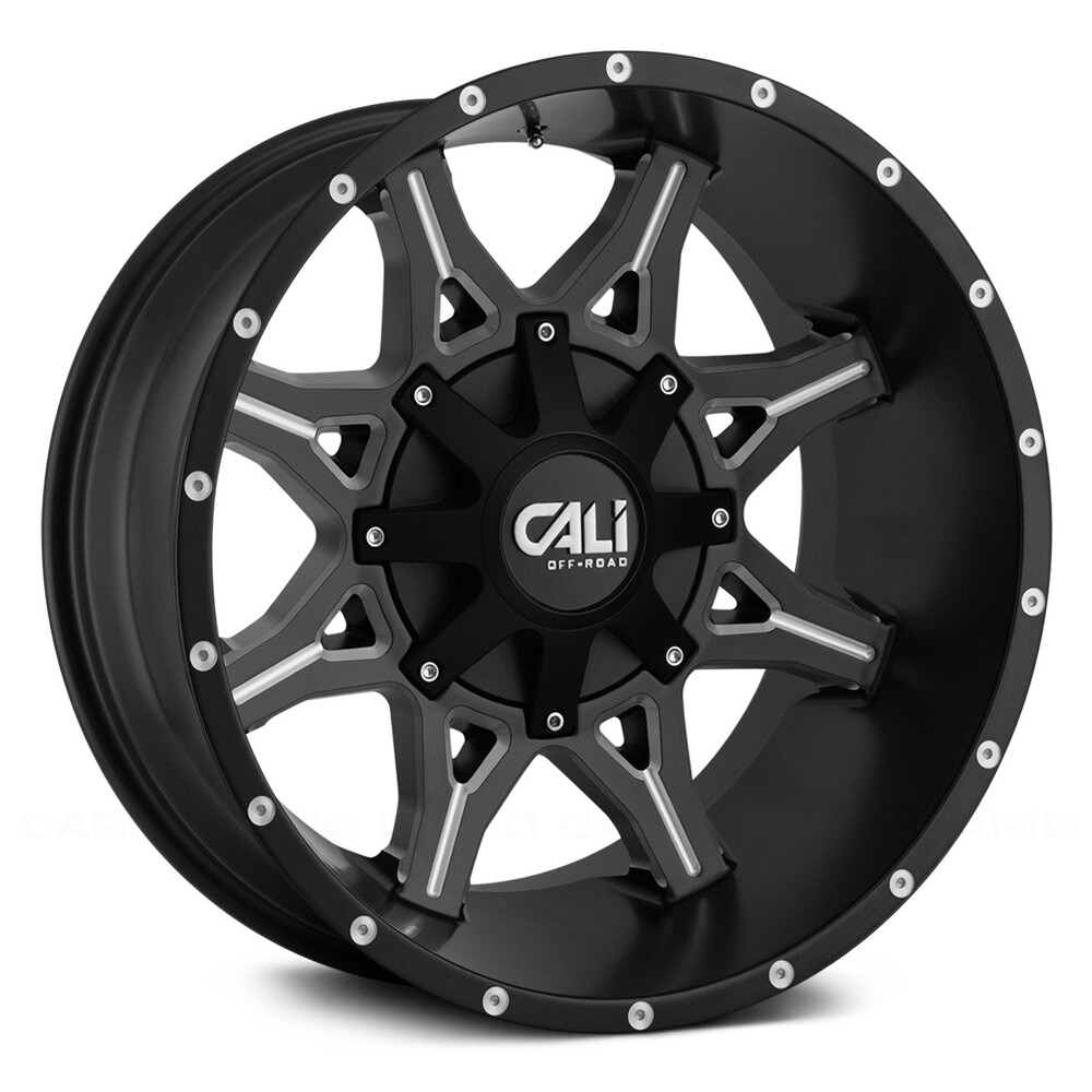 CALI OFF-ROAD 9107 Obnoxious 22X12 8X180 ET-44 Black/Milled Spokes (Qty ...