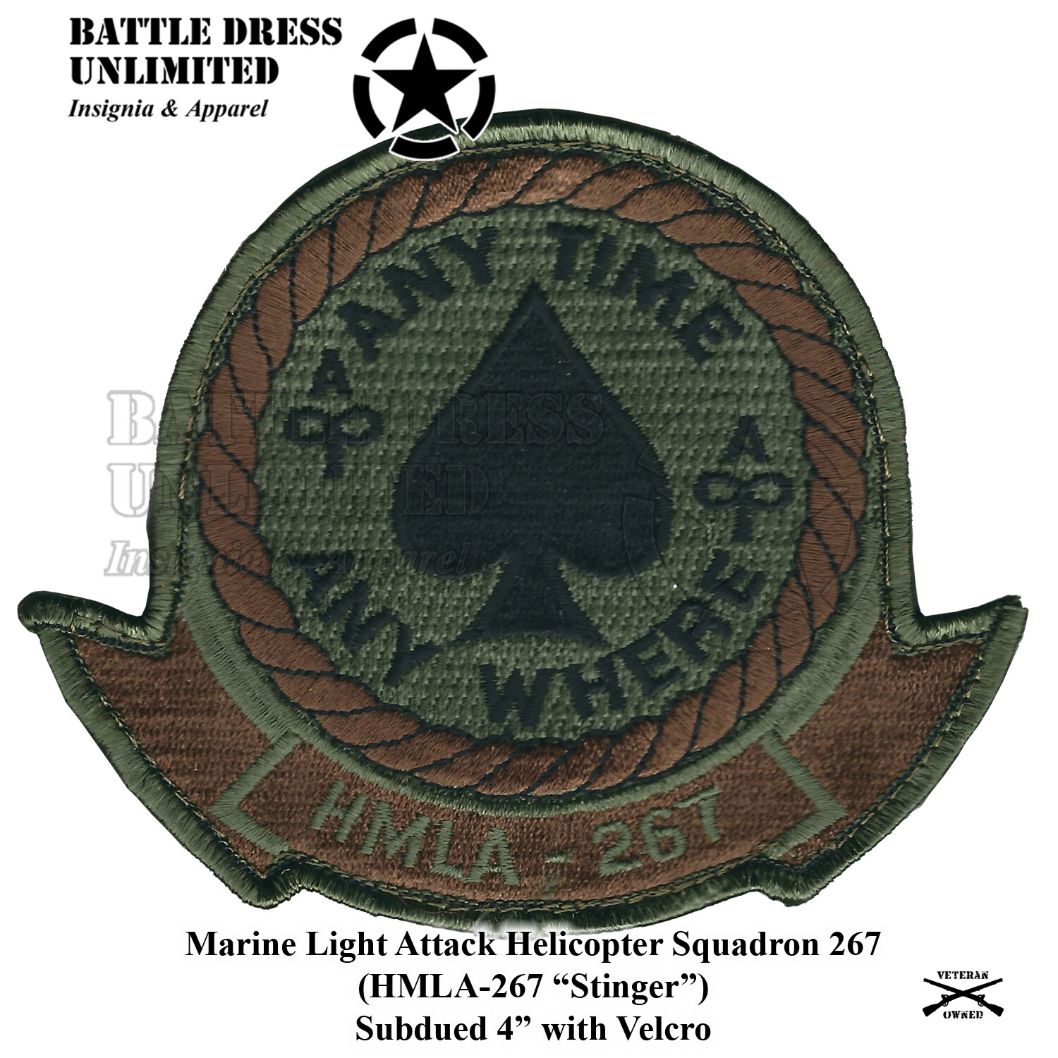 Light Attack Helicopter Squadron 267 Patch (HMLA-267 "Stinger" USMC ...