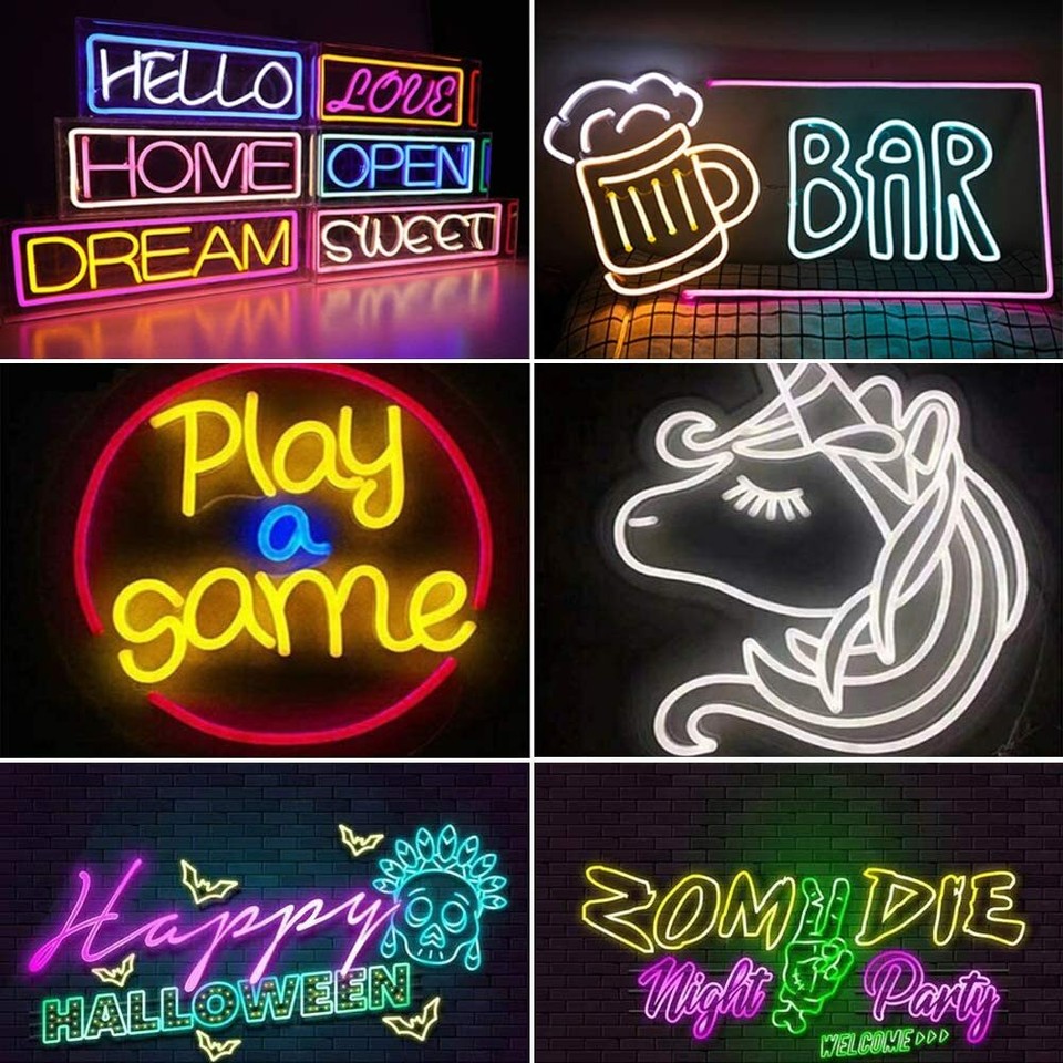 12V Flexible LED Strip Waterproof Sign Neon Lights Silicone Tube 1M 2M ...