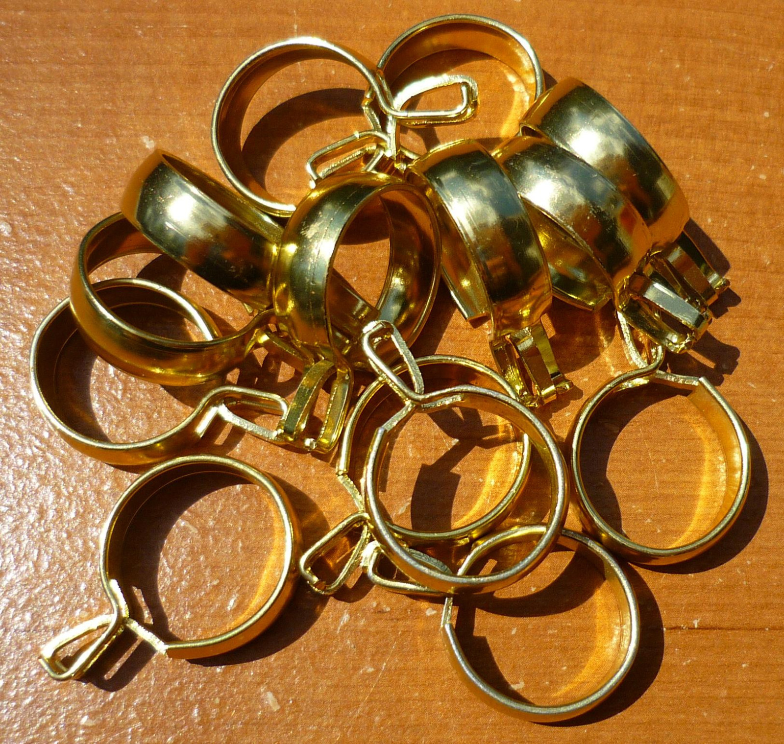 (16) Brass Brass Finish 11/16" Clip-On Cafe Curtain Drapery Rings | eBay