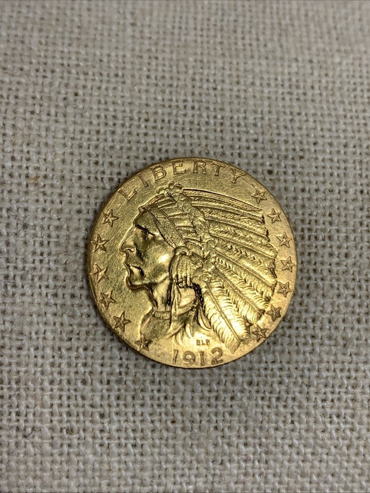 $5 Indian Head American Gold Half Eagle Coin 1912 | eBay