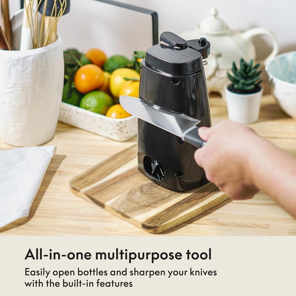Electric Can Opener with Knife Sharpener, Multifunction Jar & Bottle ...