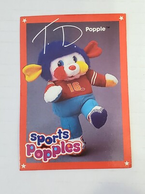 COLLECTOR CARD Vintage Sports Popples Plush TD Football 1986 Mattel ...
