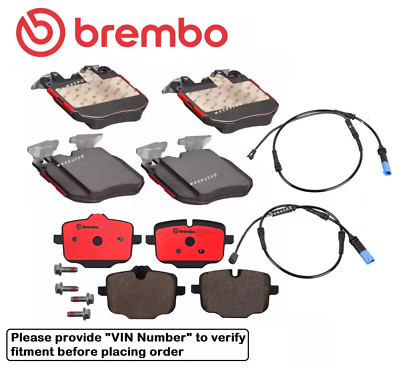 Front & Rear Brake Pad Set OE Brembo Ceramic +Sensor for BMW X7 ...