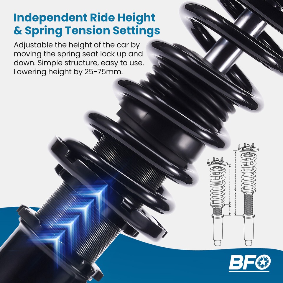 2016-2021 Honda Civic FK BFO Full Coilovers Shocks Kit | 52mm ...