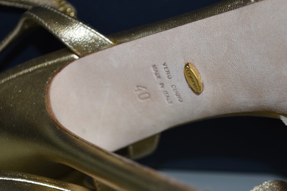 $1375 New Sergio Rossi CRYSTAL VAGUE Gold STRASS Wedding Eve Platform ...