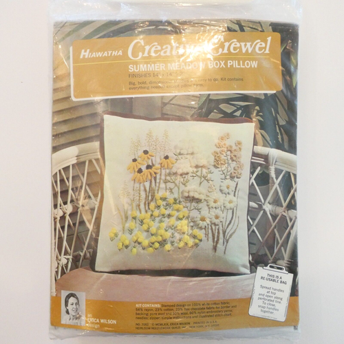 Erica Wilson Hiawatha Creative Crewel Embroidery Pillow Kit 7053 Summer ...