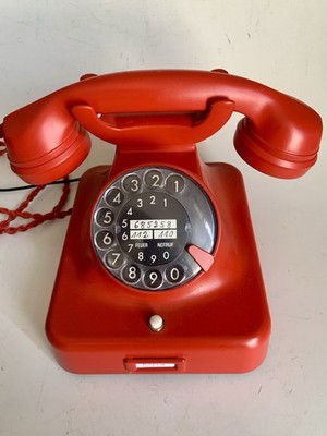 Vintage altes Telefon rot W48 60er Jahre Fernsprecher Deutsche ...