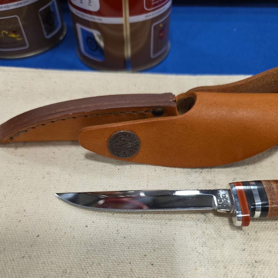 1982 Case XX 8 Dot Mini Finn M3F SSP Fixed Blade Knife W/ Sheath | eBay