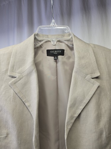 Talbots Blazer Womens 14 Petite Linen Jacket Classic Twee Preppy | eBay