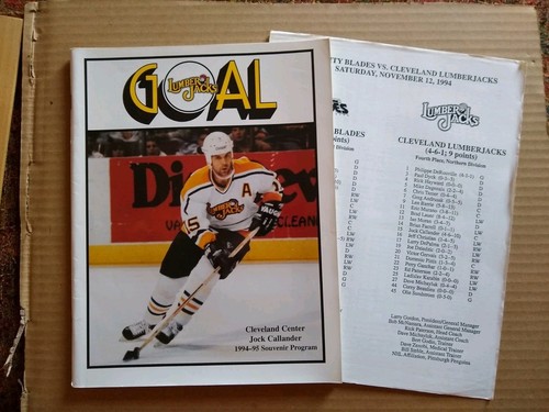 1994-95 Cleveland Lumberjacks IHL Hockey Program Jock Callander v. KC ...