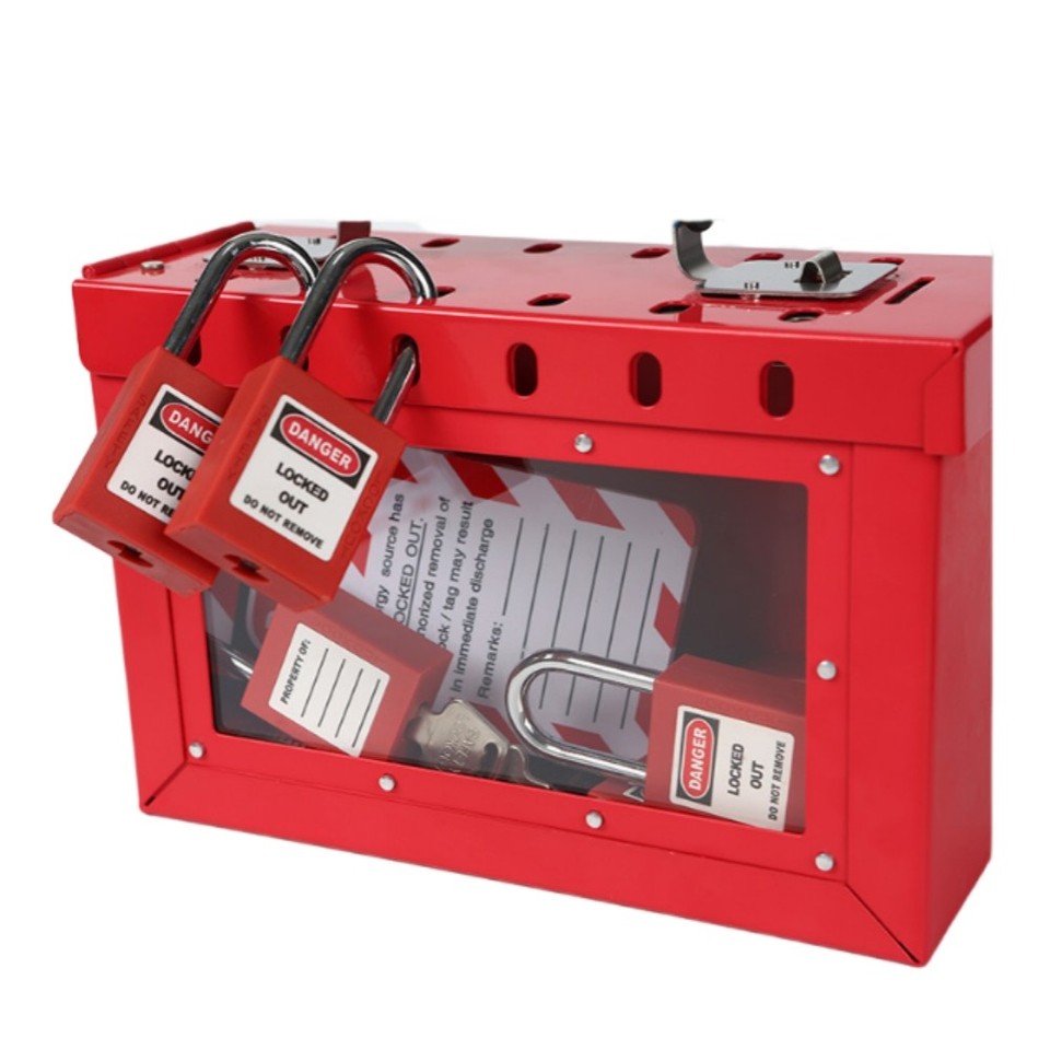 Lockout Tagout Lock Box Portable Group Loto Box Kit Safety Padlock Box ...
