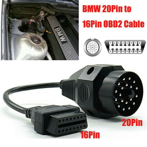 20 Pin to 16 Pin OBD2 Adapter Connector Scanner Cable for BMW E36 E38 ...