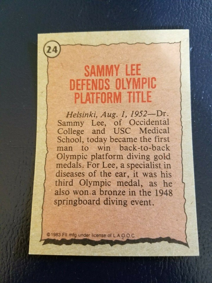 Sammy Lee Platform Diving Olympic Gold Medalist 1983 Greatest Olympians ...