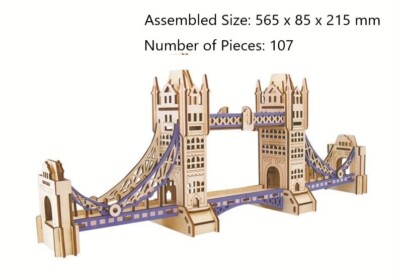 TOWER BRIDGE DIY Design 3D Jigsaw Wooden Model Construction Kit Toy ...