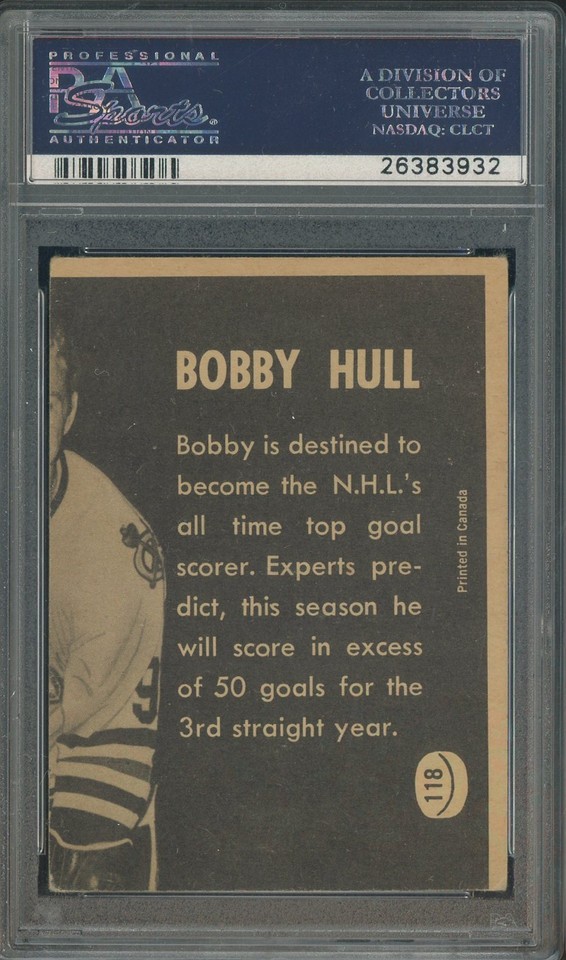 1967 Topps Hockey Calder Memorial Trophy #118 Bobby Orr HOF PSA 3.5 VG+ ...
