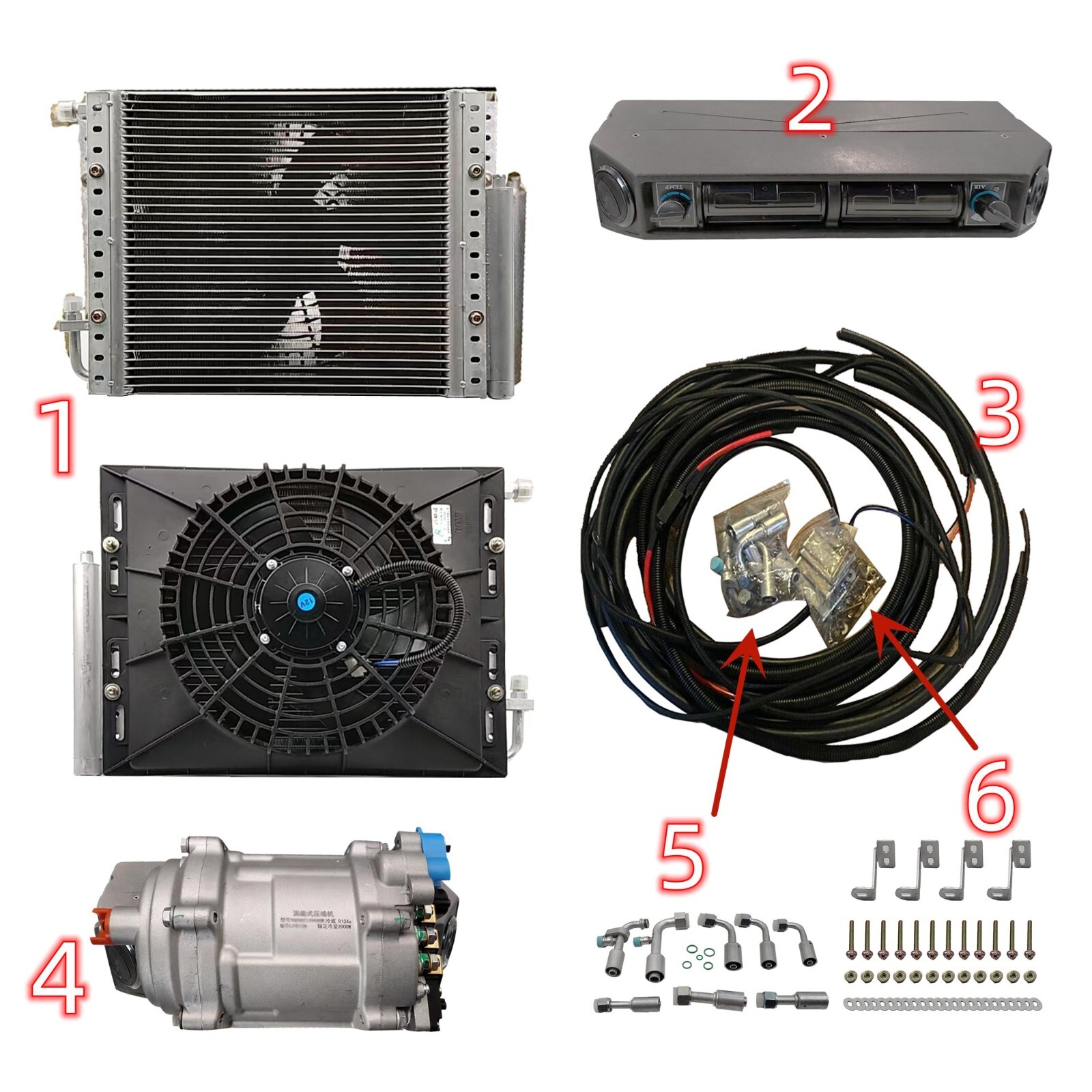 12V Underdash Only Cool Air Conditioner Universal Electric AC Unit for ...
