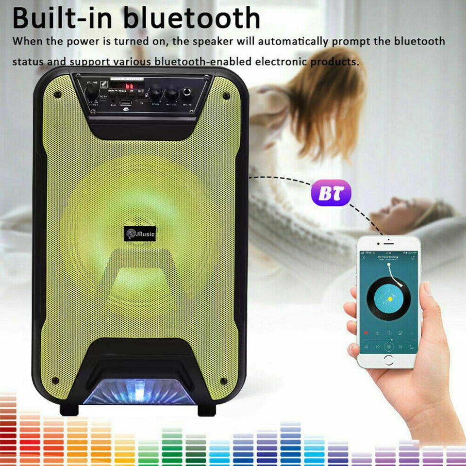 3000W 8" Bluetooth Speaker Sub woofer Heavy Bass Sound System Party ...