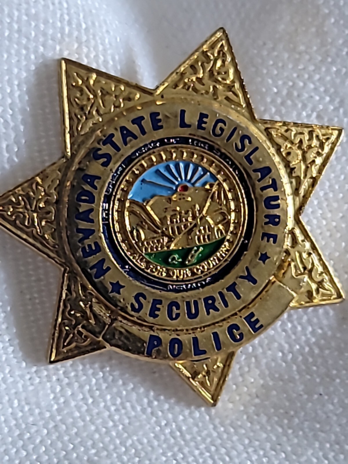 Lapel Pin Nevada State Legislature Securty Police Badge 1" Gold Star ...