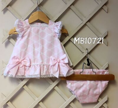 Pretty Originals Pink/White Patterned Dress and Pants - 24 Months | eBay UK