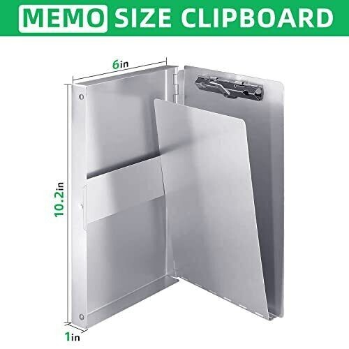 Small Aluminum Clipboard with Storage(Memo Size) Recycled Metal Snapak ...