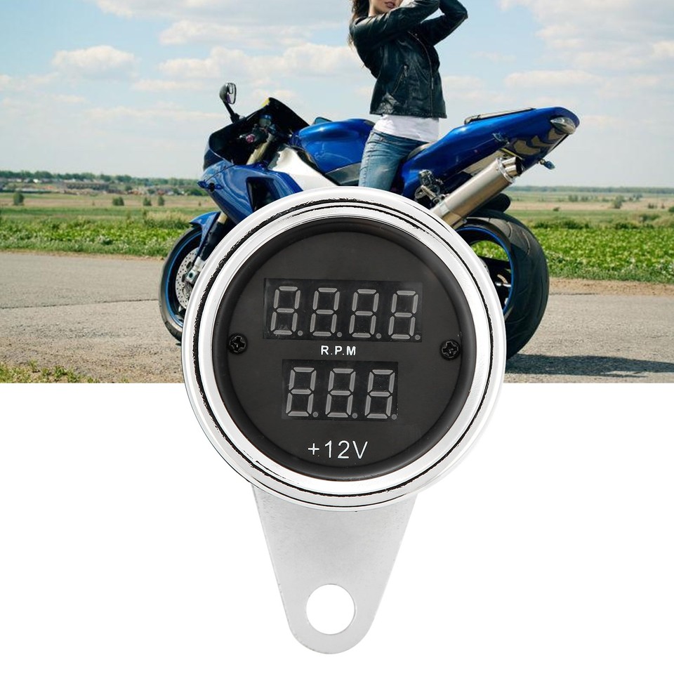 12V Motorcycle Speedometer High Accuracy Speed Gauge Odometer Universal ...