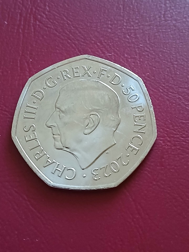Rare 2023 uncrowned King Charles III Coronation 50p Pence Coin ...