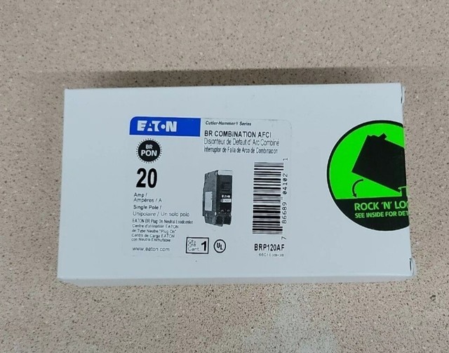 Eaton BRP120AF 20A 120/240V Arc Fault Circuit Breaker for sale online ...
