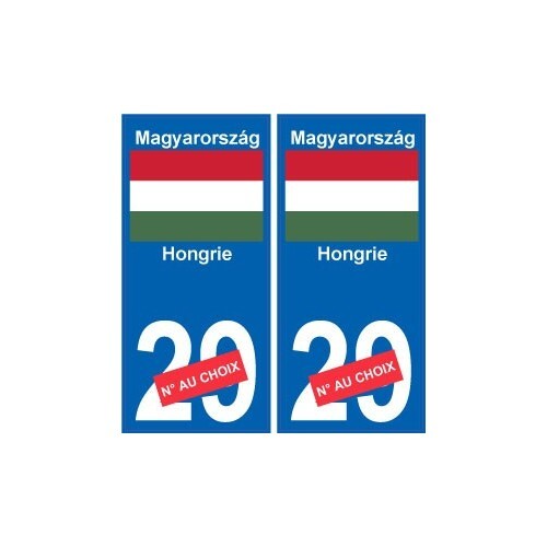 Hongrie Magyarország sticker numéro département au choix autocollant ...