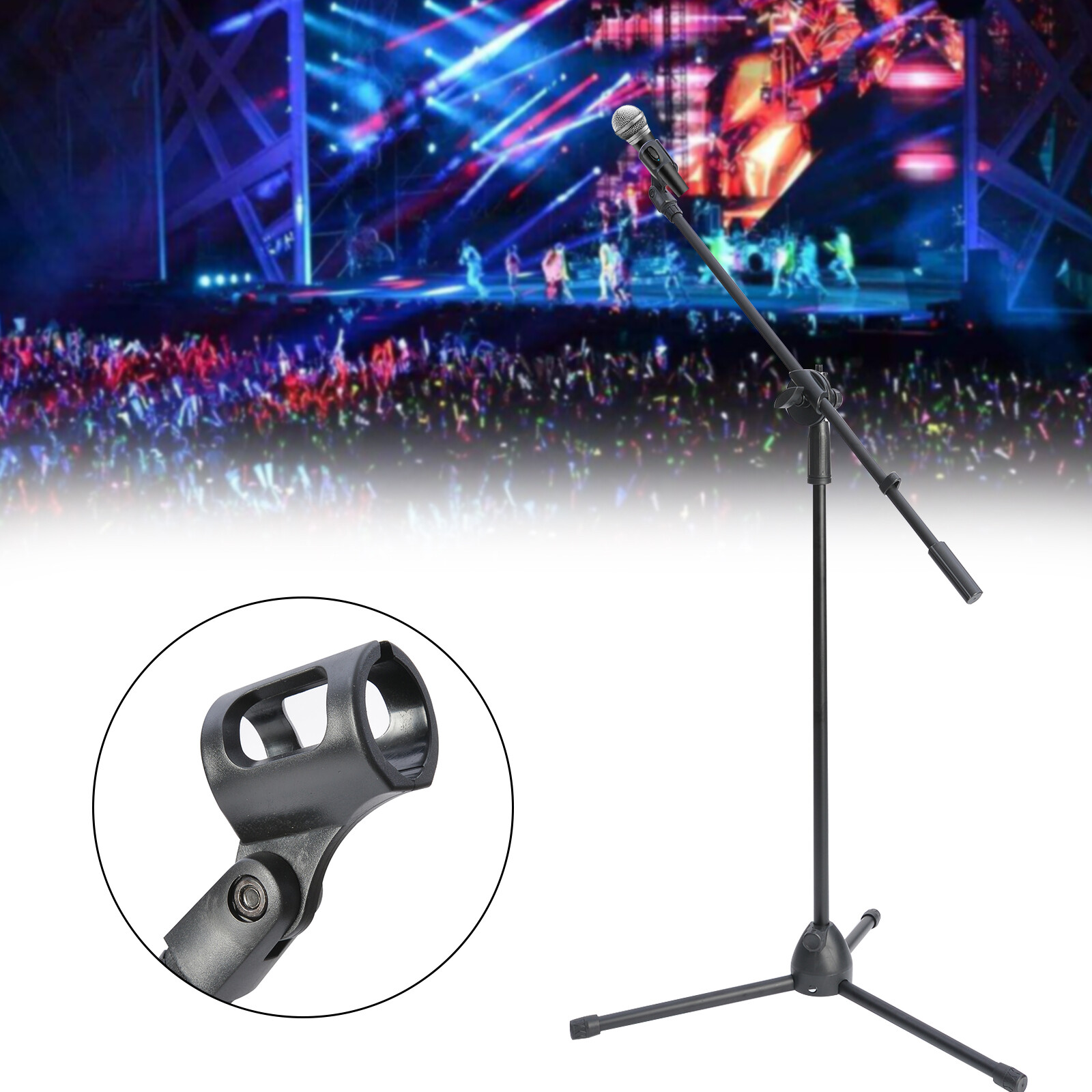 PROFESSIONAL BOOM MICROPHONE MIC STAND HOLDER ADJUSTABLE WITH FREE ...