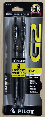 Pilot G2 Premium Gel Roller Smooth Ball Pen Fine Point (Black Ink) - 2 ...