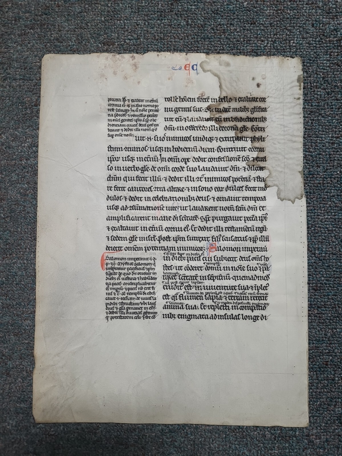 Antique Handwritten Biblical Latin Parchment Multicolor Medieval Vellum ...