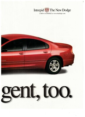 Dodge Intrepid Red Sedan Vintage 1990 Print Ad | eBay