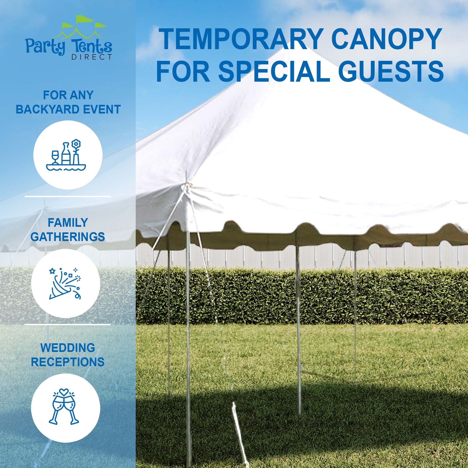Weekender Pole Tent 20x20 White Canopy Event Wedding Party Backyard ...