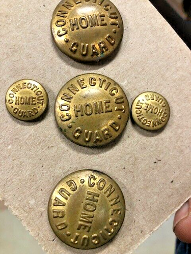 lot of 5 -- Connecticut Home Guard Buttons-Waterbury Ct Scovill MFG Co ...