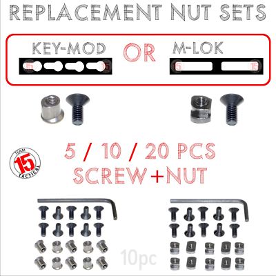 KeyMod or M-LOK MLOK Rail Accessory Nut Screw Set 5, 10 or 20 pieces ...