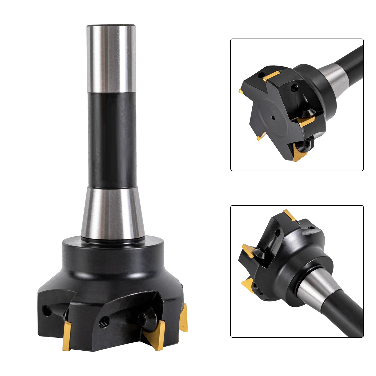 90 Degree Indexable End Mill 3'' Cutting Depth R8 Shank End Mill 5 ...