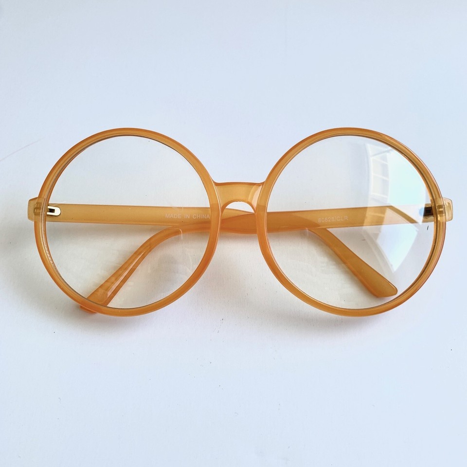 Oversized Glossy Round Circle Clear XL BOHO Huge Glasses Eyeglasses ...