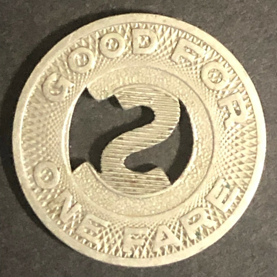 c1940-50's 16mm Colo. Springs Bus Co. G/F One Fare Transit Token ...