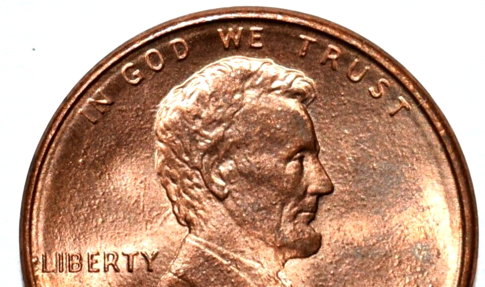 1988 D Penny One Cent Error Strike Through Multi Error Red Snow ...