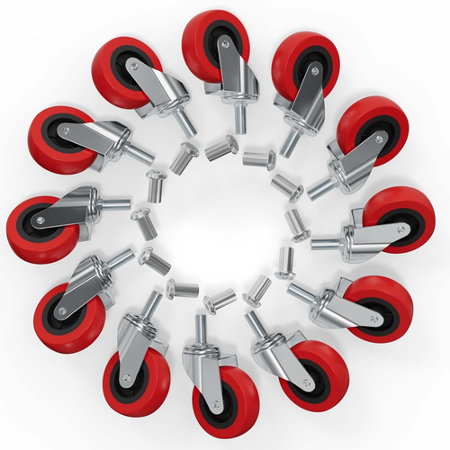 12 Pack 2.5" Heavy Duty Swivel Caster Wheels Creeper Cart M10 Thread ...