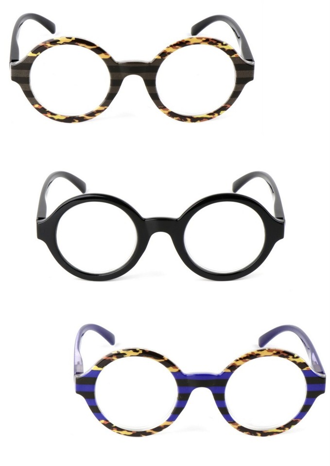 Round Frame Stylish Spring Hinged Reading Glasses Mens Womans in 3 ...