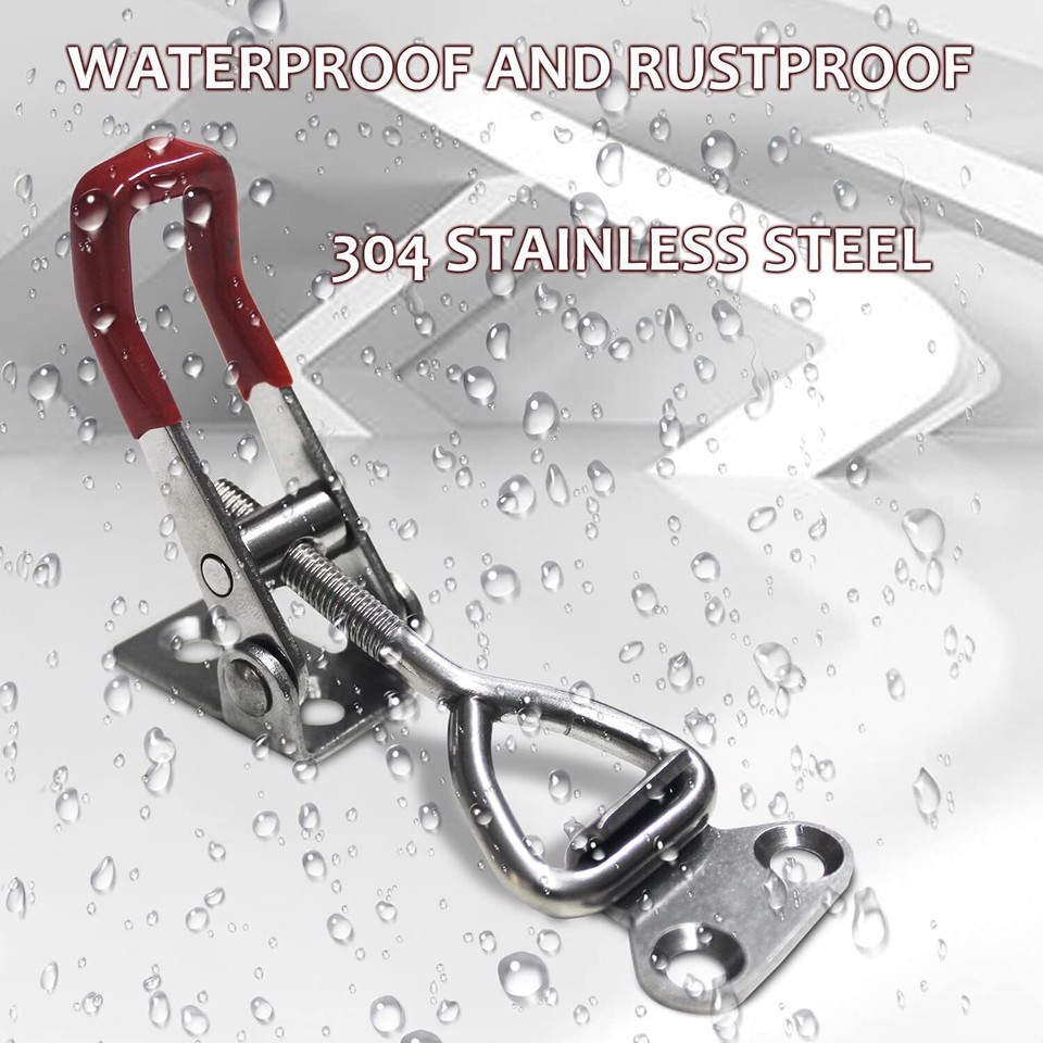 2Pcs Heavy Duty Steel Toggle Latch Catches Adjustable Lock Clamp For ...