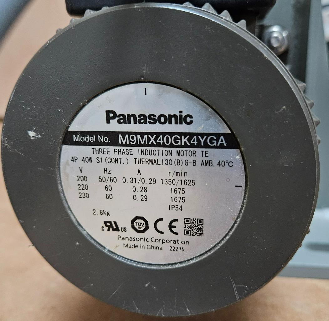 Panasonic M9MX40GK4YGA Induction Motor 4p 3ph 40w 1675rpm 200/220/230v ...