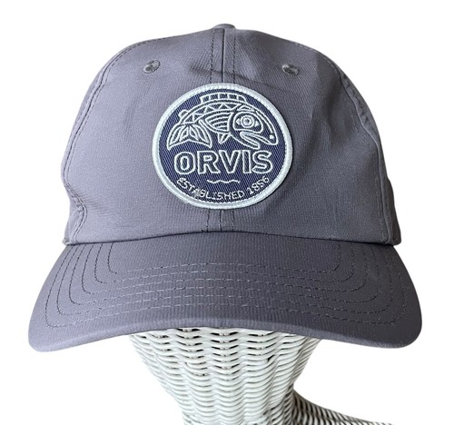 Orvis Fish Logo Baseball Hat Cap Adjustable Strapback Grey 100% ...