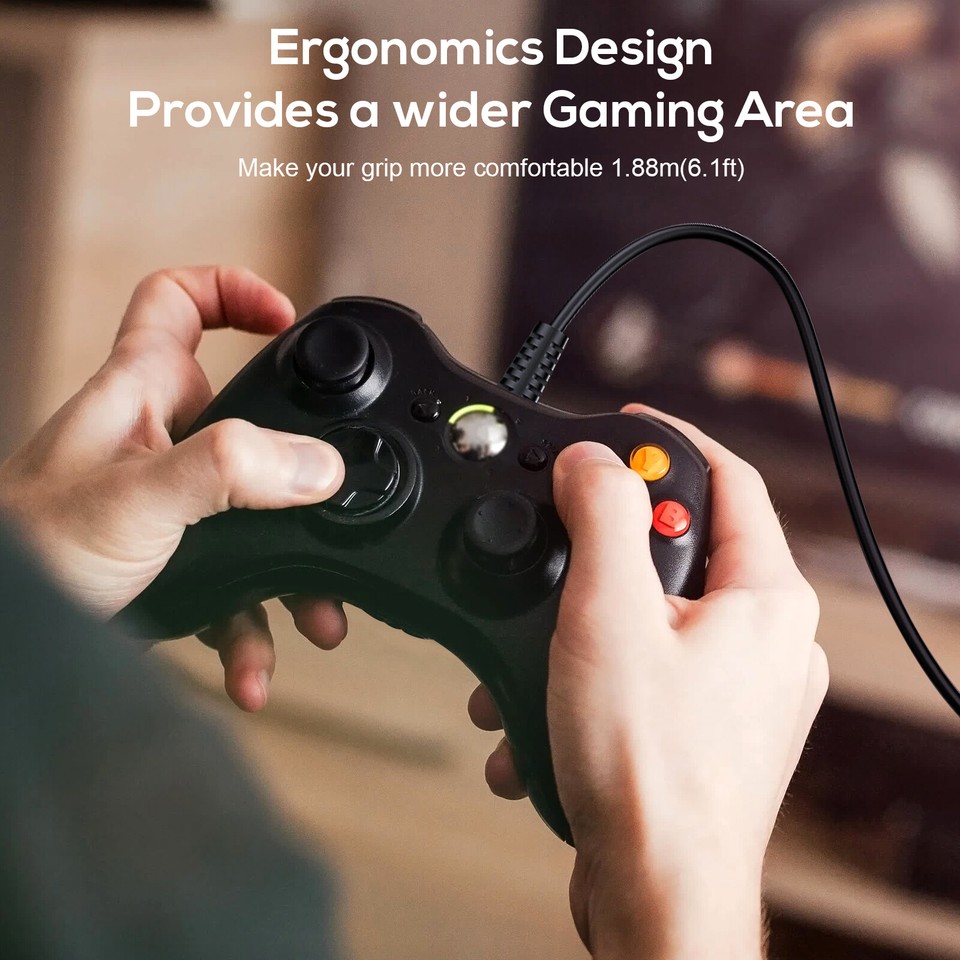 Wired Controller USB For PC Compatible With Xbox 360 / Windows 7 8 10 ...