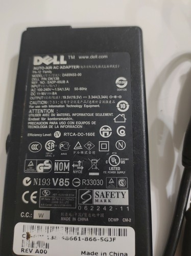 Dell DA65NS3-00 DK138 19.5V 65W Slim Travel AC Power Adapter Charger | eBay