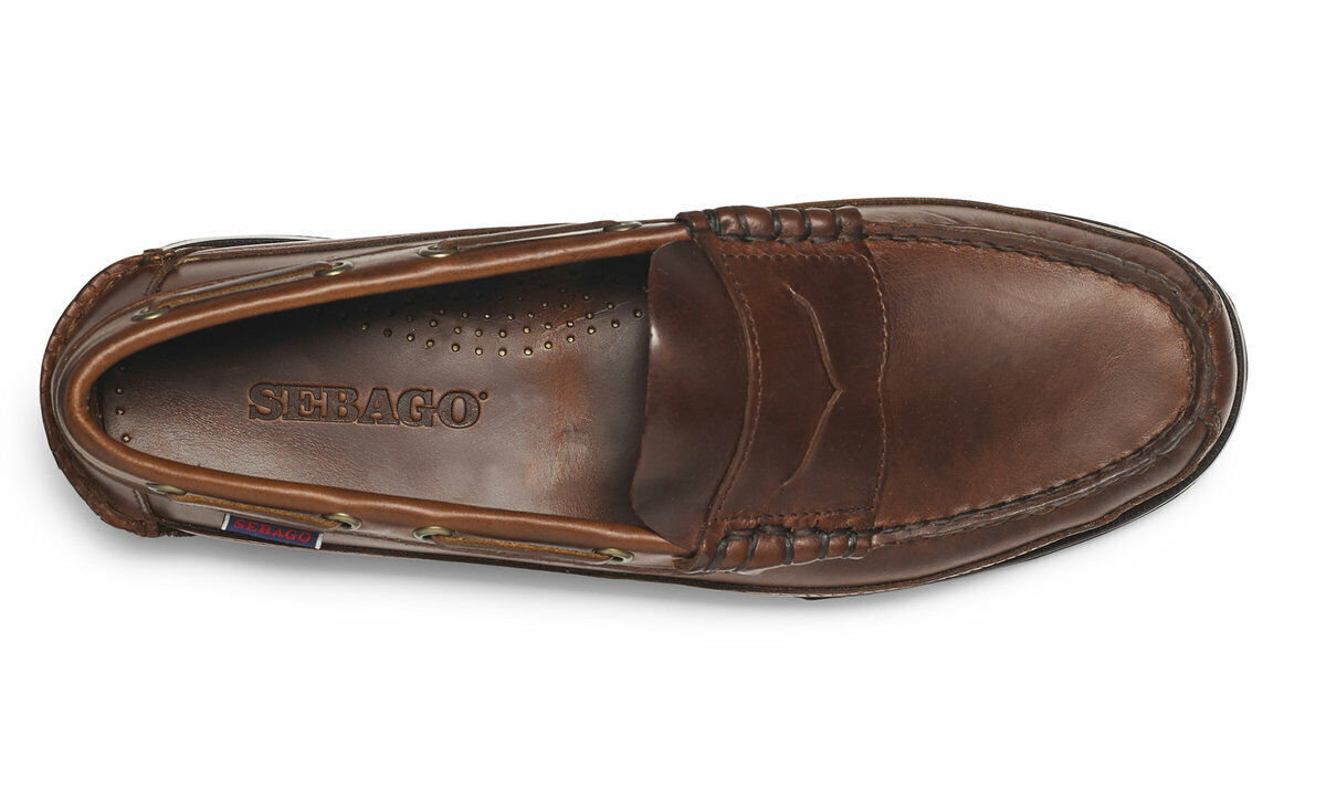 Sebago Sloop FGL Waxed Men's Moccasin Boat Shoe 70002B0/925 Brown Gum ...