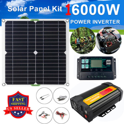 16000W Complete Solar Panel Kit Solar Power Generator 100A Home 110V ...