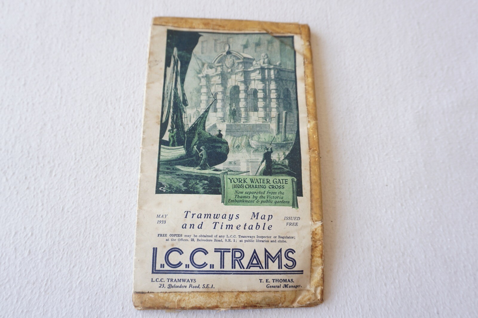 May 1933 LCC Trams Map & Guide Timetable | Grelly UK